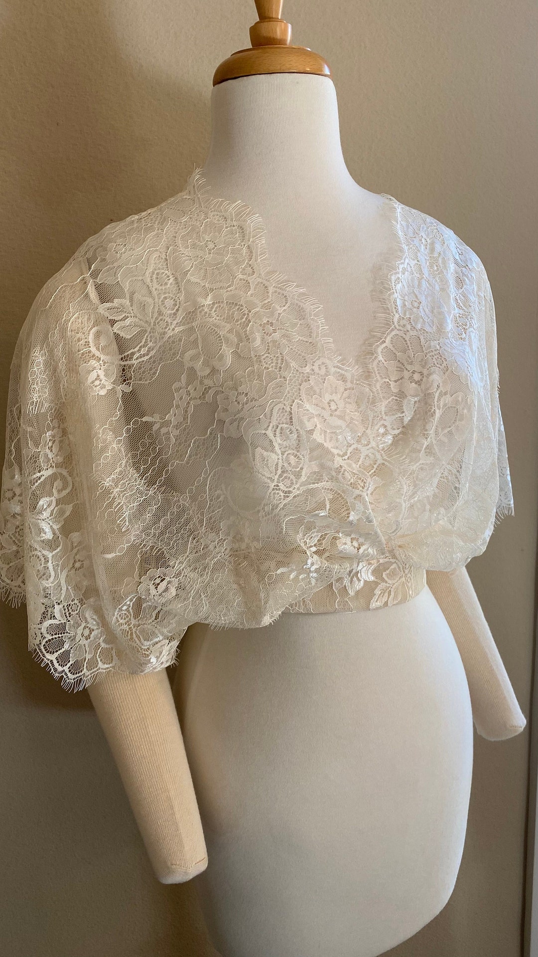 Wedding Dress Topper Lace Topper Draped Lace Wedding Dress Topper ...