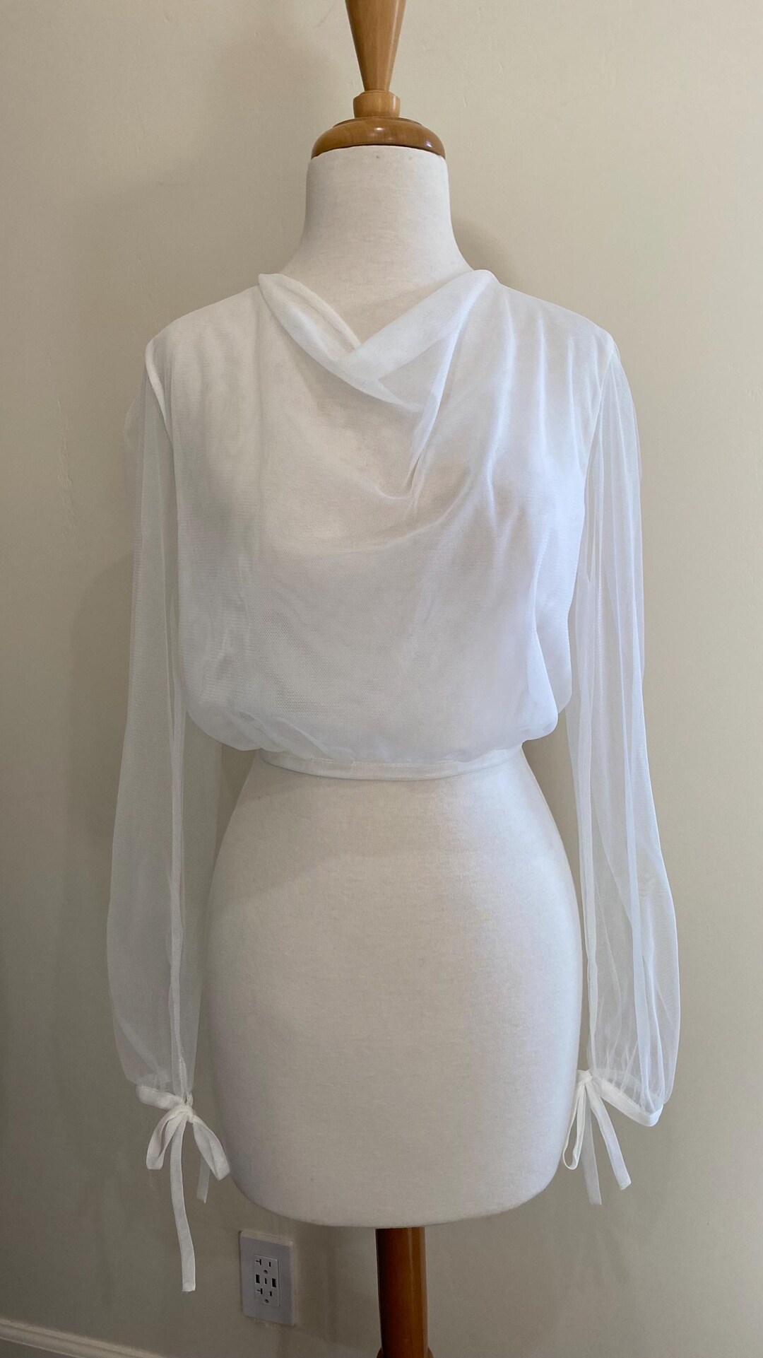 Wedding Dress Topper - Draped Neckline Topper - Mesh Topper, Open Back ...
