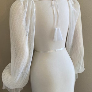 Detachable Wedding Sleeves - Pleated Tulle Sleeves - Ruffle Cuff ...