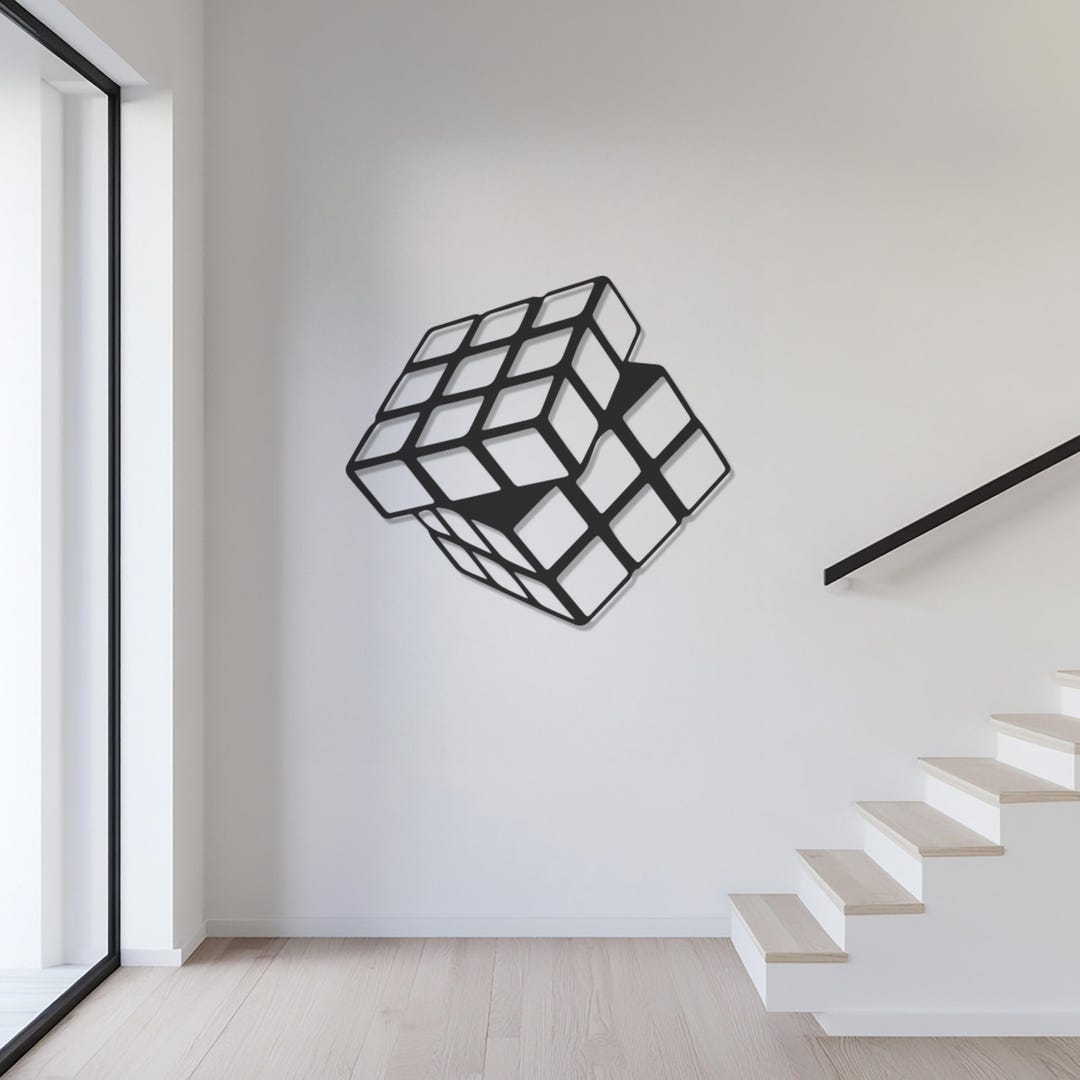 Rubic Cube Metal Wall Art, Geometric Metal Wall Art, Rubiks Cube Metal ...