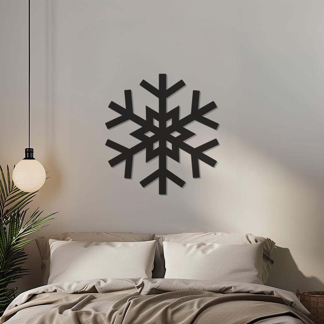 Snowflake Metal Wall Art, Winter Wall Decor, Modern Metal Art, Holiday ...