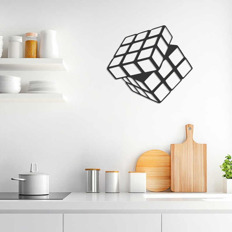 Rubic Cube Metal Wall Art, Geometric Metal Wall Art, Rubiks Cube Metal ...