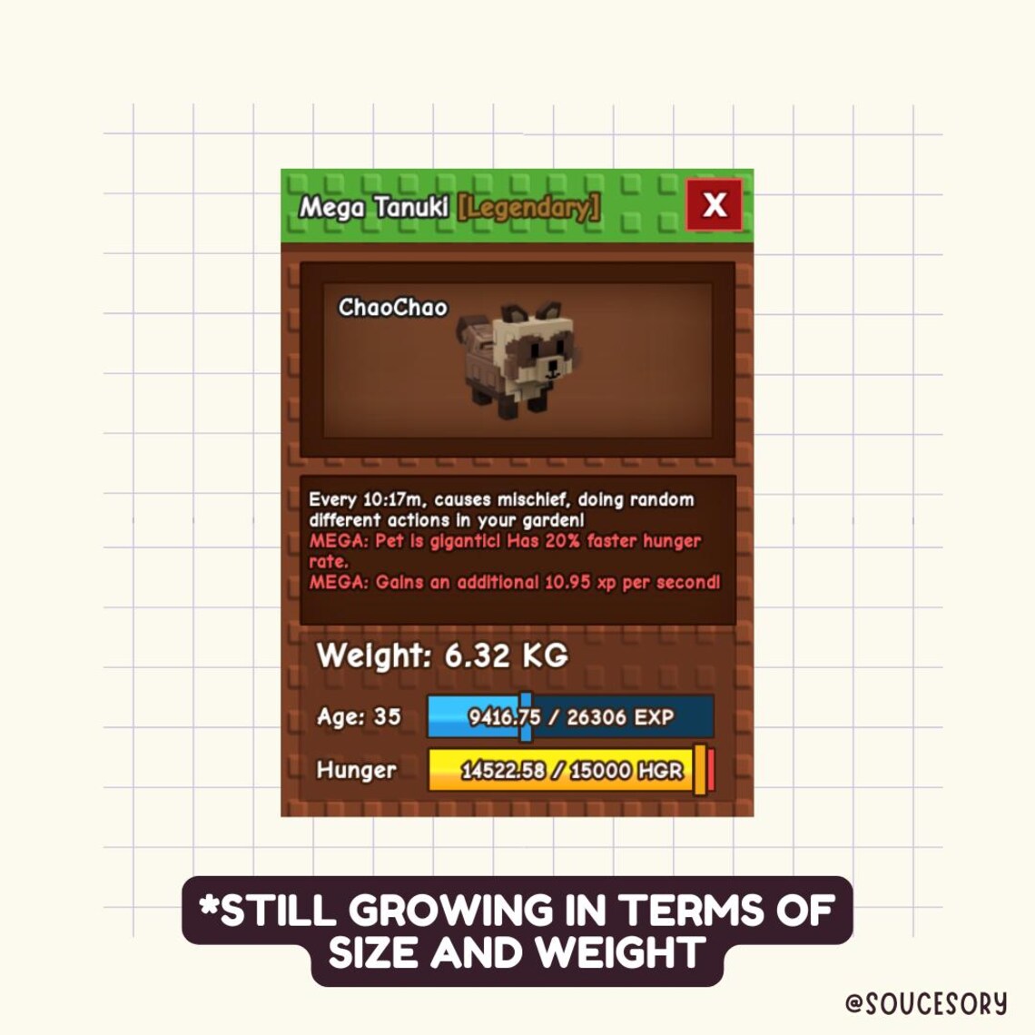 MEGA Tanuki (legendary) | Grow a Garden (pet) - All Pets / Items ...