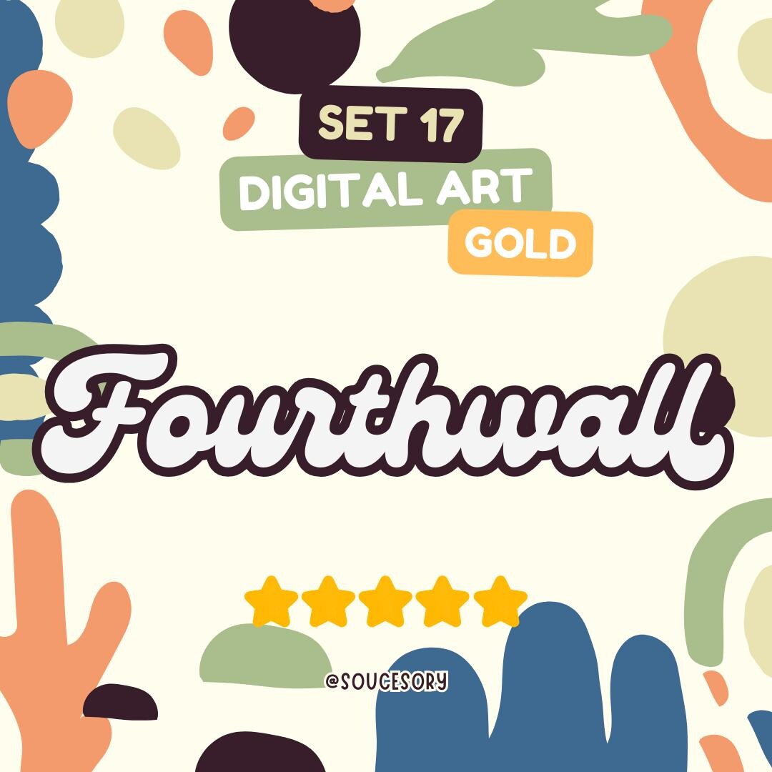 Set 17 Fourthwall Artful Tales Mono Go 5 Star Gold Sticker - Etsy