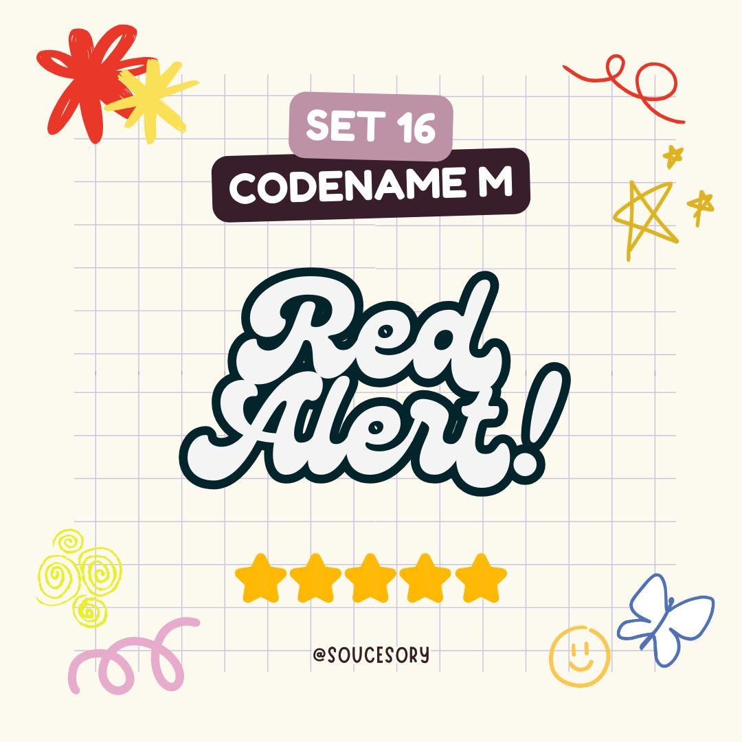 Set 16 - Red Alert! (codename M) - Movie Night - Mono Go 5 Star Sticker - Etsy