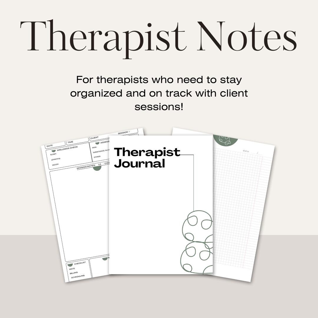 Therapist Journal: A Session Tracking Journal for Therapists - Etsy