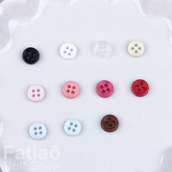 6mm Tiny Round 4-hole Plastic Mini Buttons 10pcs/set for Doll | Etsy