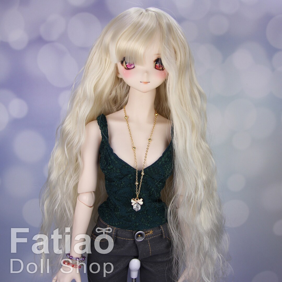 Fatiao New Dollfie SD 1/3 BJD DD Dolls Long Curly Wig Size 8-9 Blonde ...