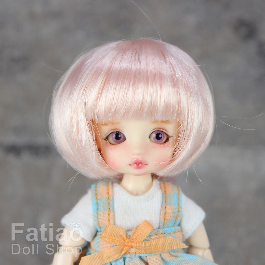 Fatiao - New BJD Dollfie Pukipuki BF Pocket 3-4" Doll Wig - Light Pink ...