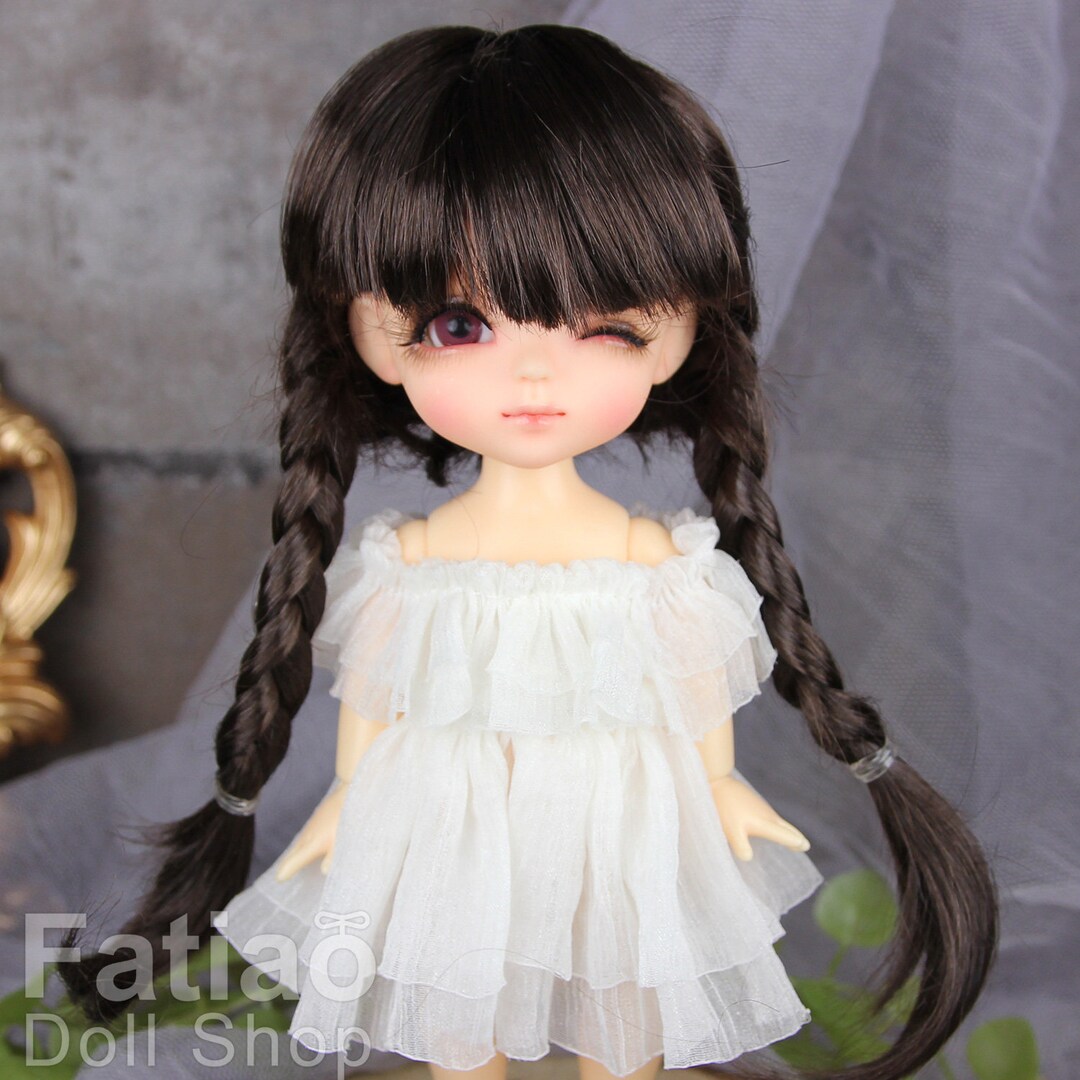 Fatiao - BJD Dollfie Lati Yellow Pukifee 5-6" Doll Wig - Dark Brown - Etsy