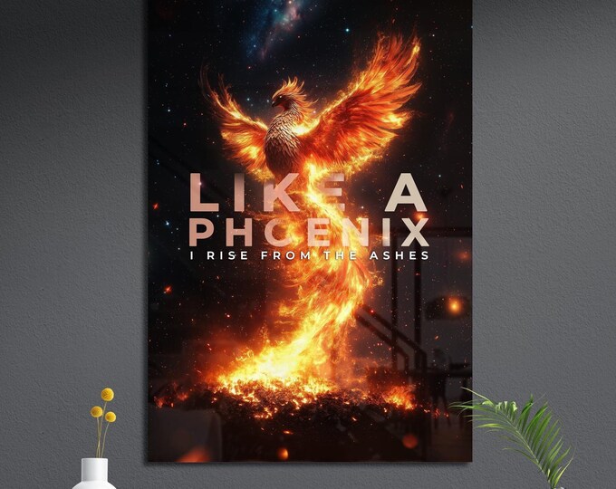 Reborn Phoenix Strong Woman Overcomer Rising From the Ashes Watercolor ...