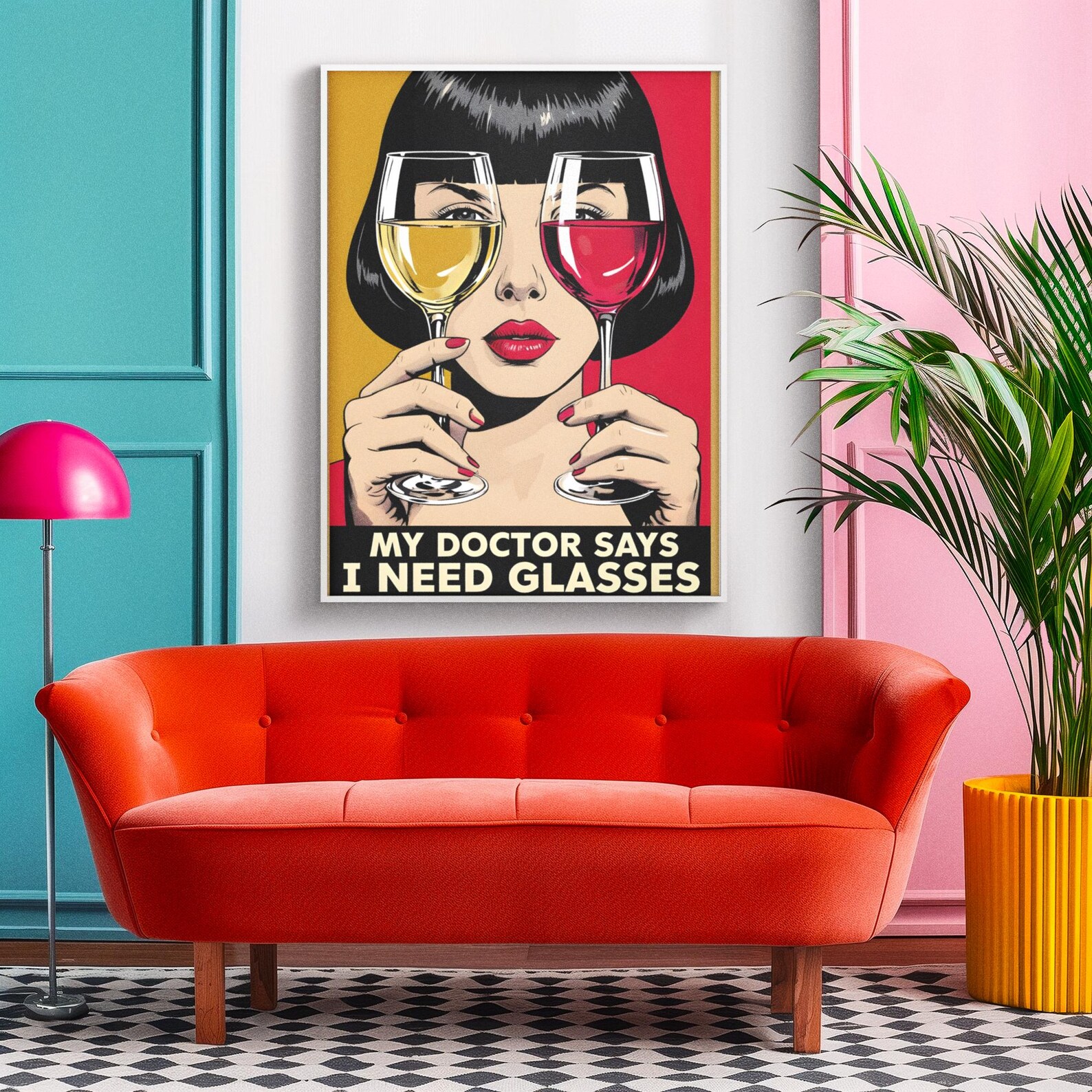 Pop Art Printable | Vibrant Retro Wall Art | Modern Digital Download ...