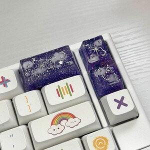 Galaxy Artisan Resin Keycap | Custom Name, Space Stars, Moon - Etsy
