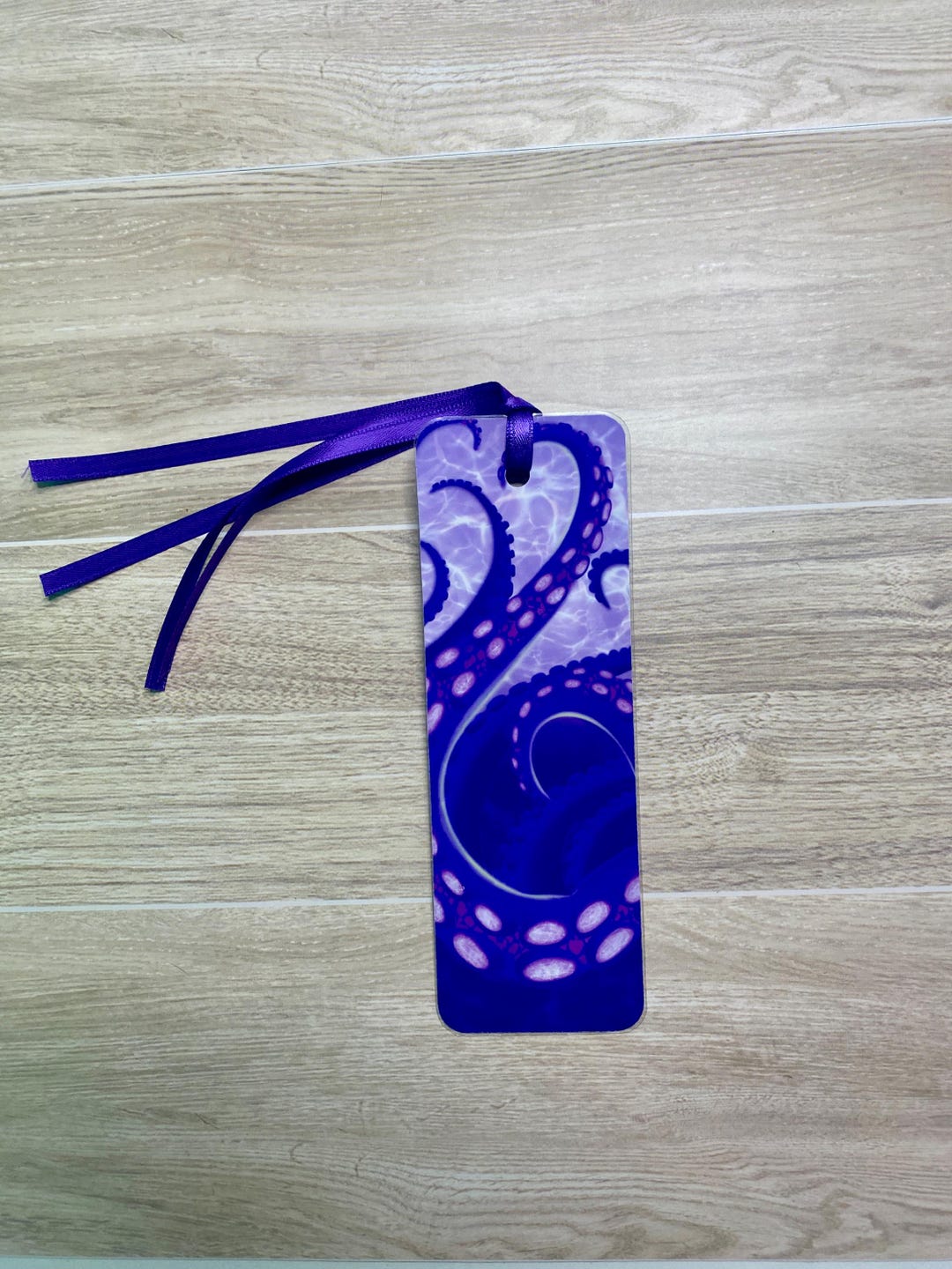 Kraken Octopus Bookmark: Deep Sea Purple Tentacles, Satin Ribbon - Etsy
