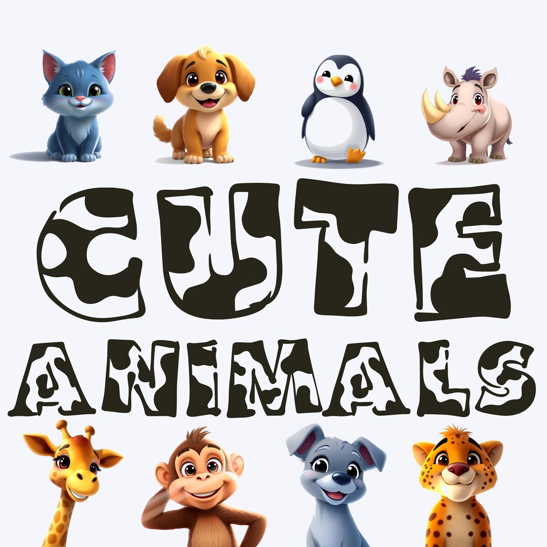 150+ Watercolor Cute Animals PNG Clipart, Cute Animal Bundle, Cute PNG ...