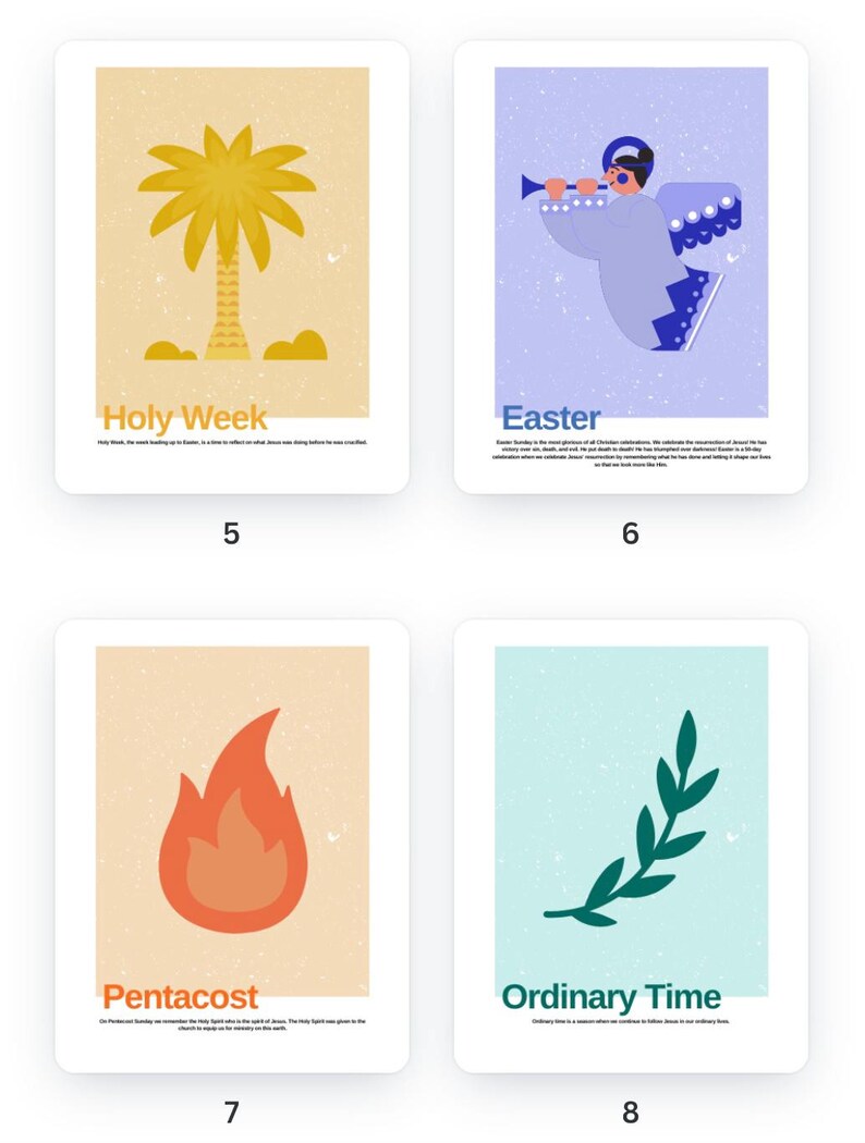 Liturgical Calendar Cards - Etsy