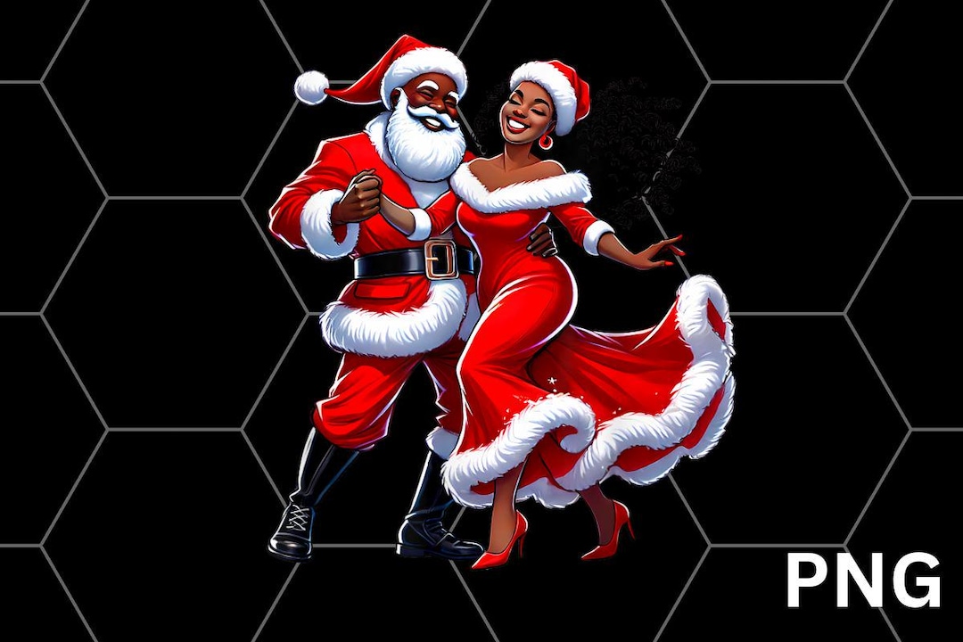 Dancing Santa and Mrs Claus Png Download - Etsy