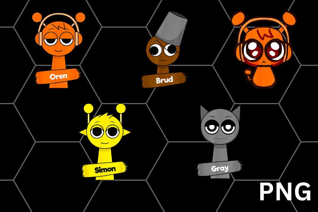 Sprunki Beats Png, Sprunki Team 5 File Png Download - Etsy