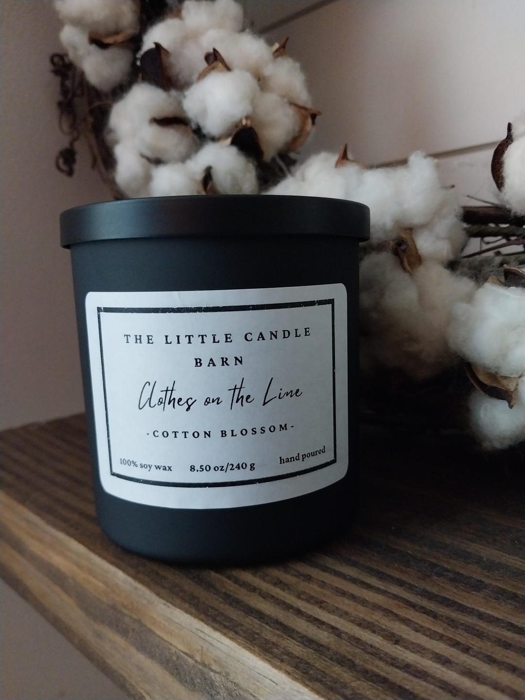 Clothes on the Line | 100% Soy Candle | 8.50 Oz | Matte Black | Hand ...