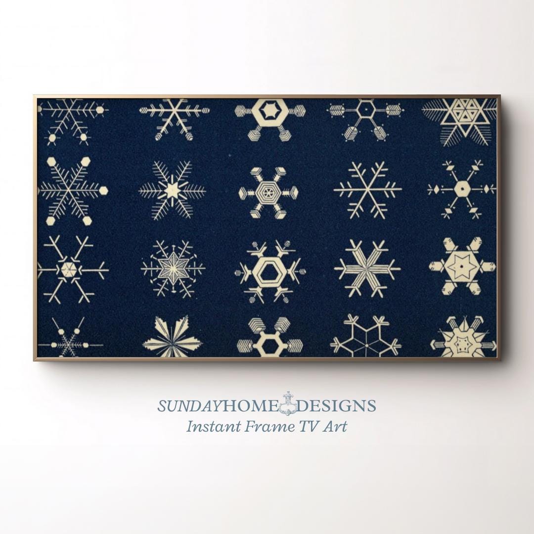Samsung Frame TV Art Snowflake Pattern Digital Download Living Room Art ...