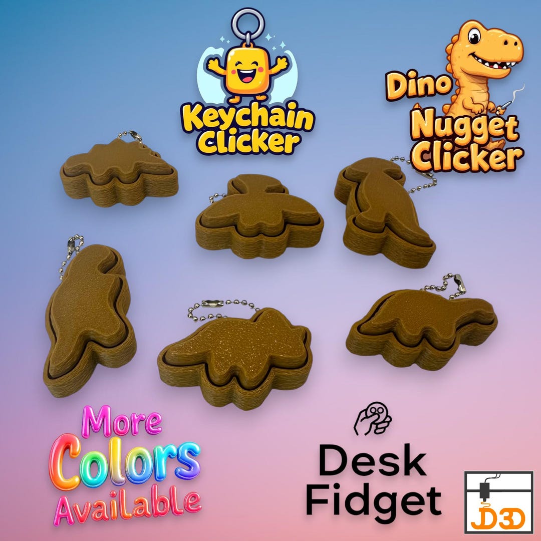 Dino Nugget Clicker Fidget Keychain - Etsy