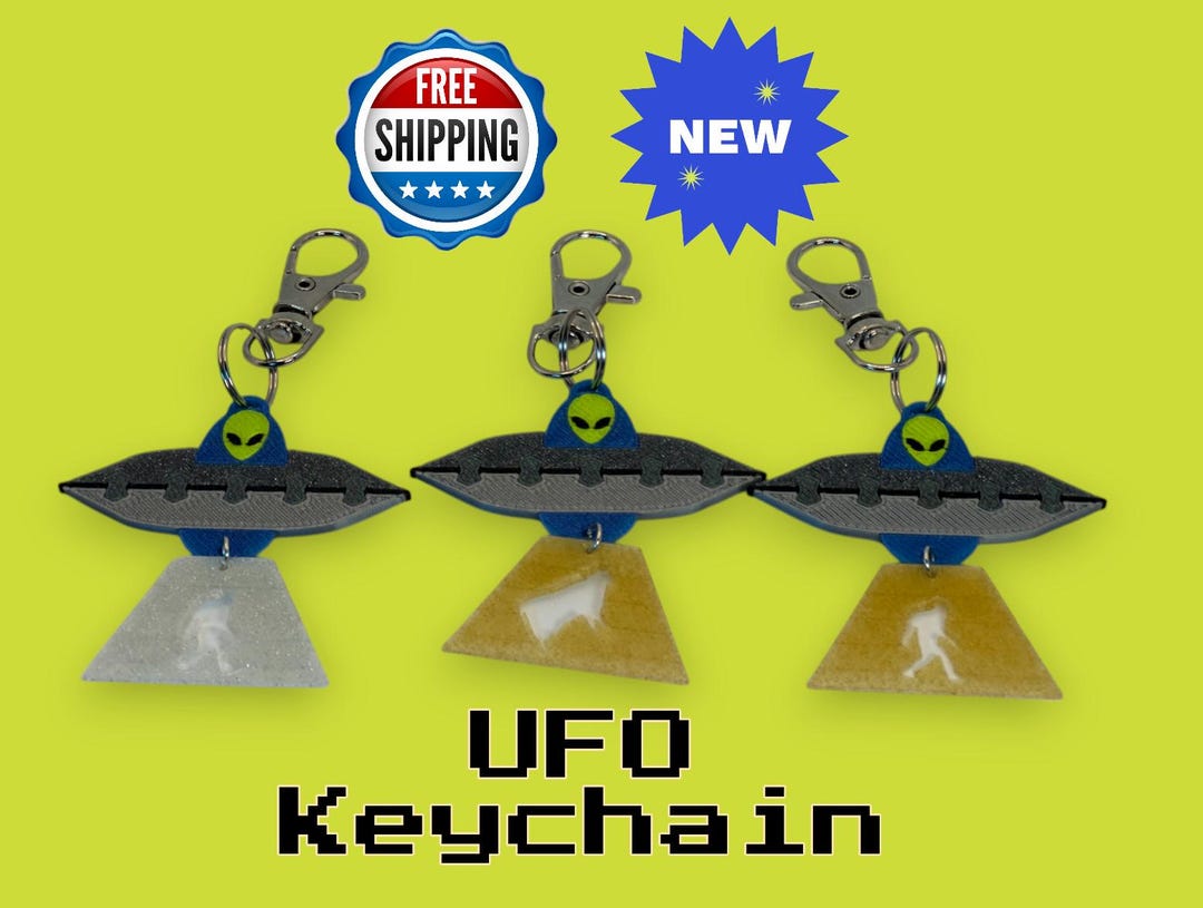 UFO Alien Spaceship Keychain - Etsy