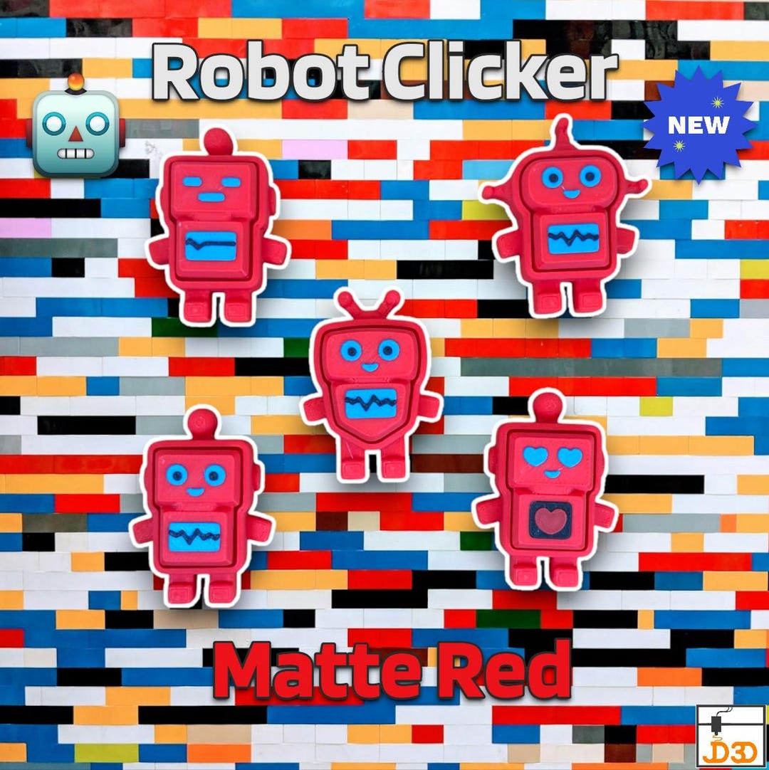 Robot Matte Red Clicker Fidget Toy-keychain - Etsy