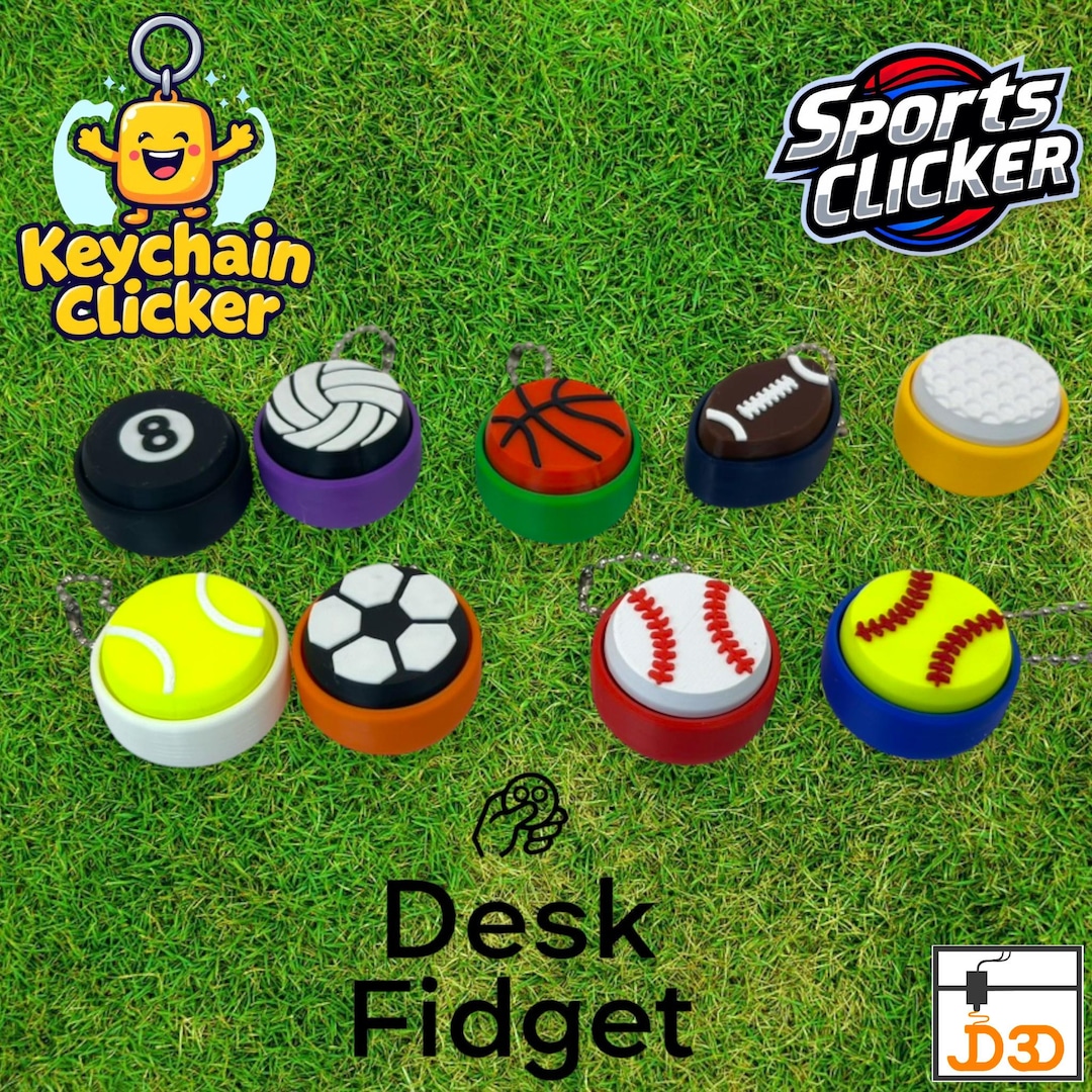 Sports Clickers Fidget Keychain - Etsy