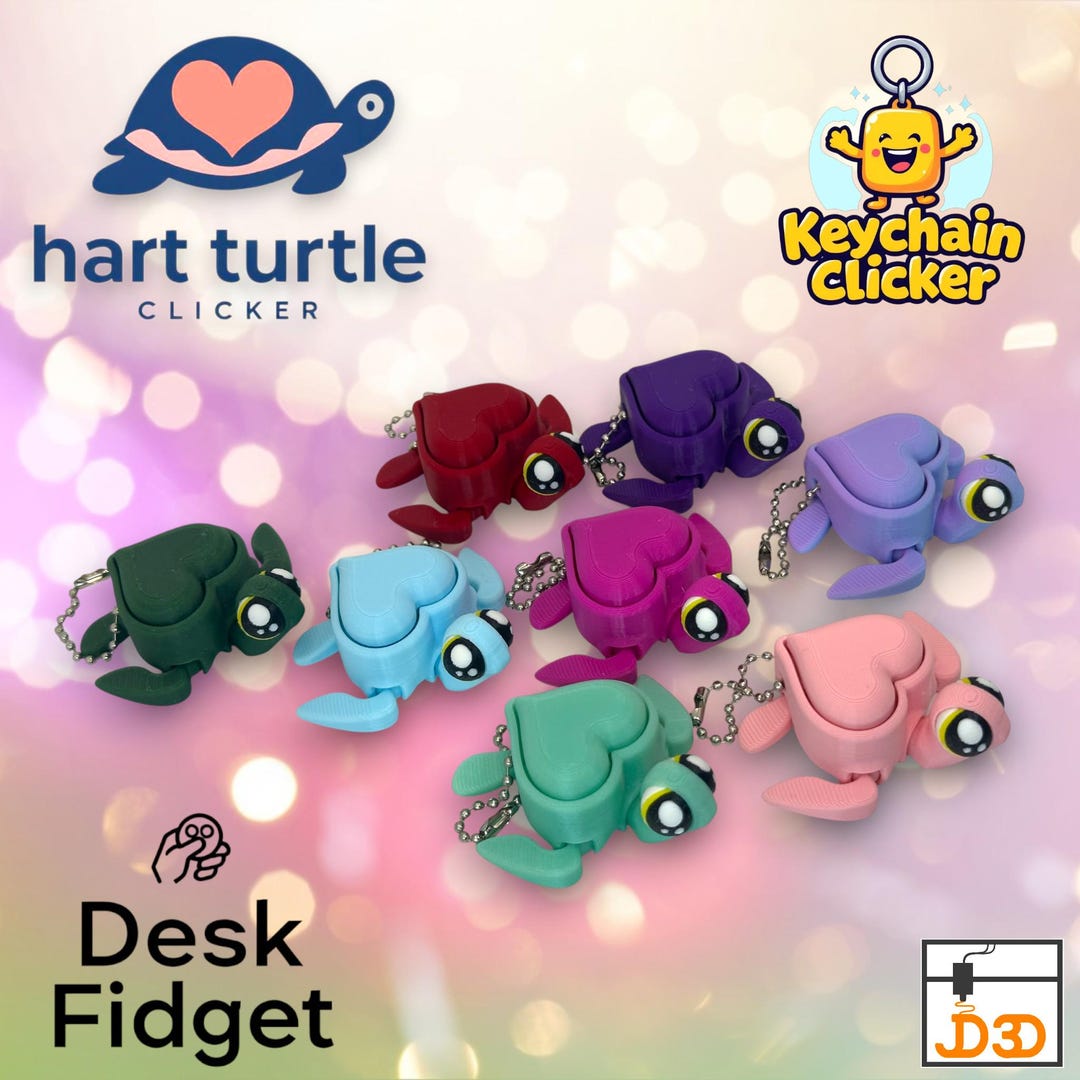Hart Turtle Clicker Fidget Keychain - Etsy