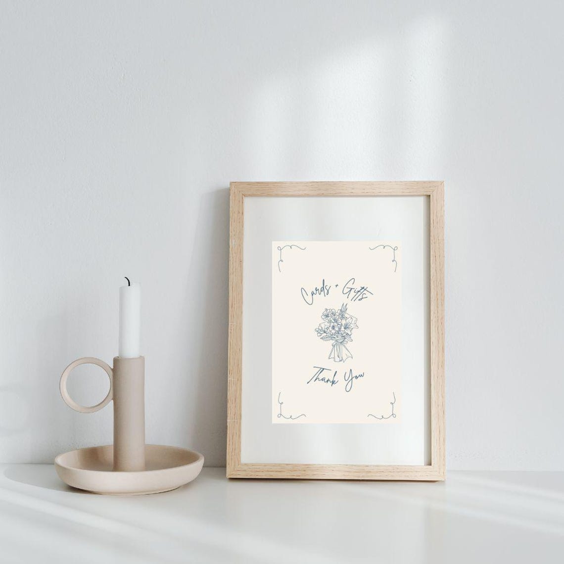 Coquette Cards and Gifts Sign, Printable French Blue Cards and Gifts ...