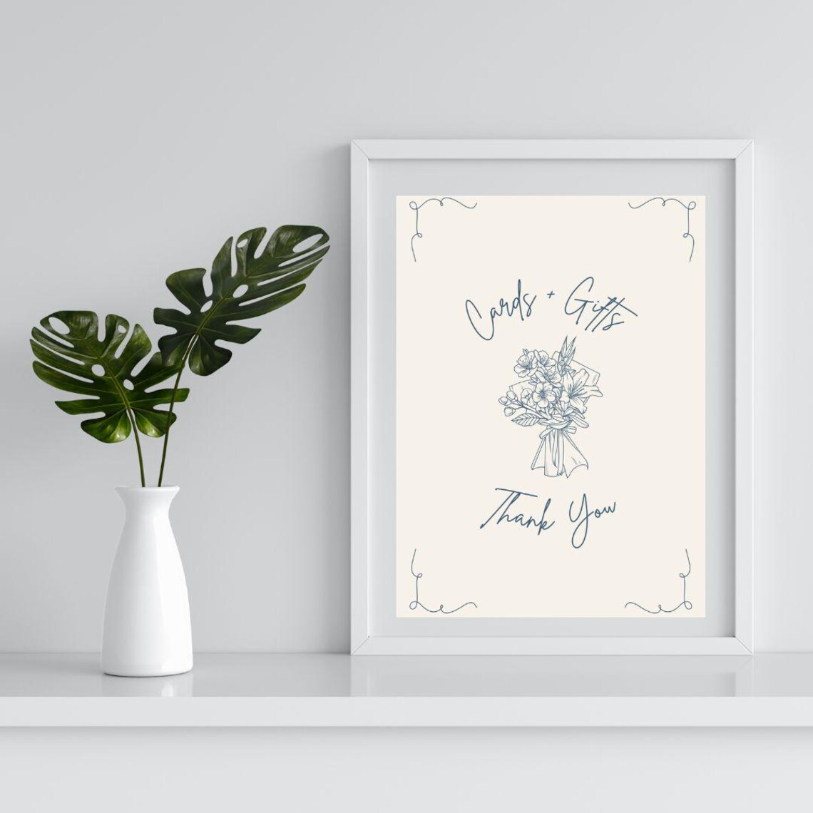Coquette Cards and Gifts Sign, Printable French Blue Cards and Gifts ...