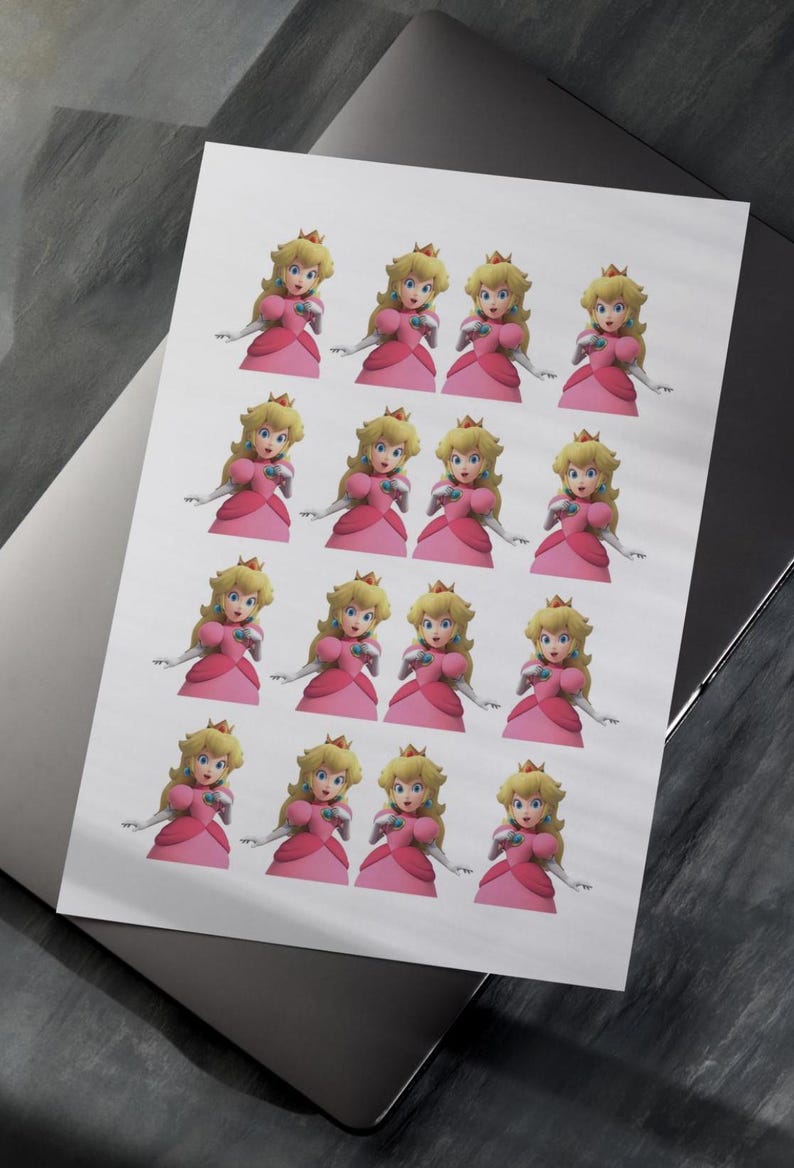 Princess Peach Cupcake Topper Digital Download - Etsy