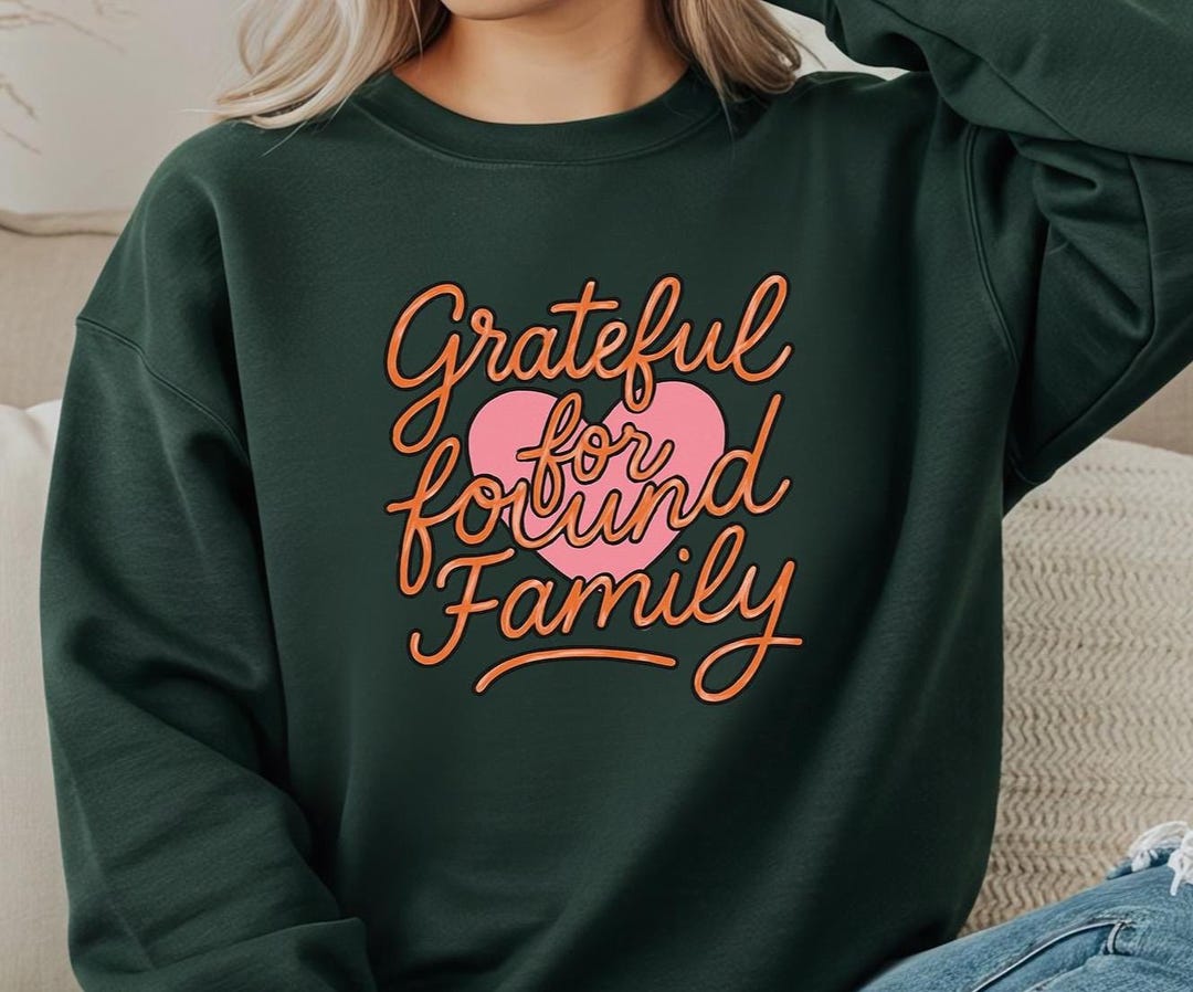 Grateful for Found Family Outline, Grateful Family Gift Thanksgiving ...