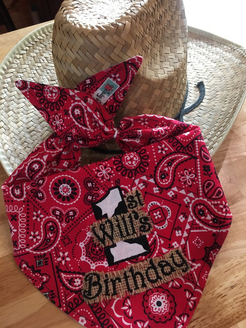 Personalized Cowboy 1st Birthday Bandana Bib: Rodeo Party Accessory - Etsy