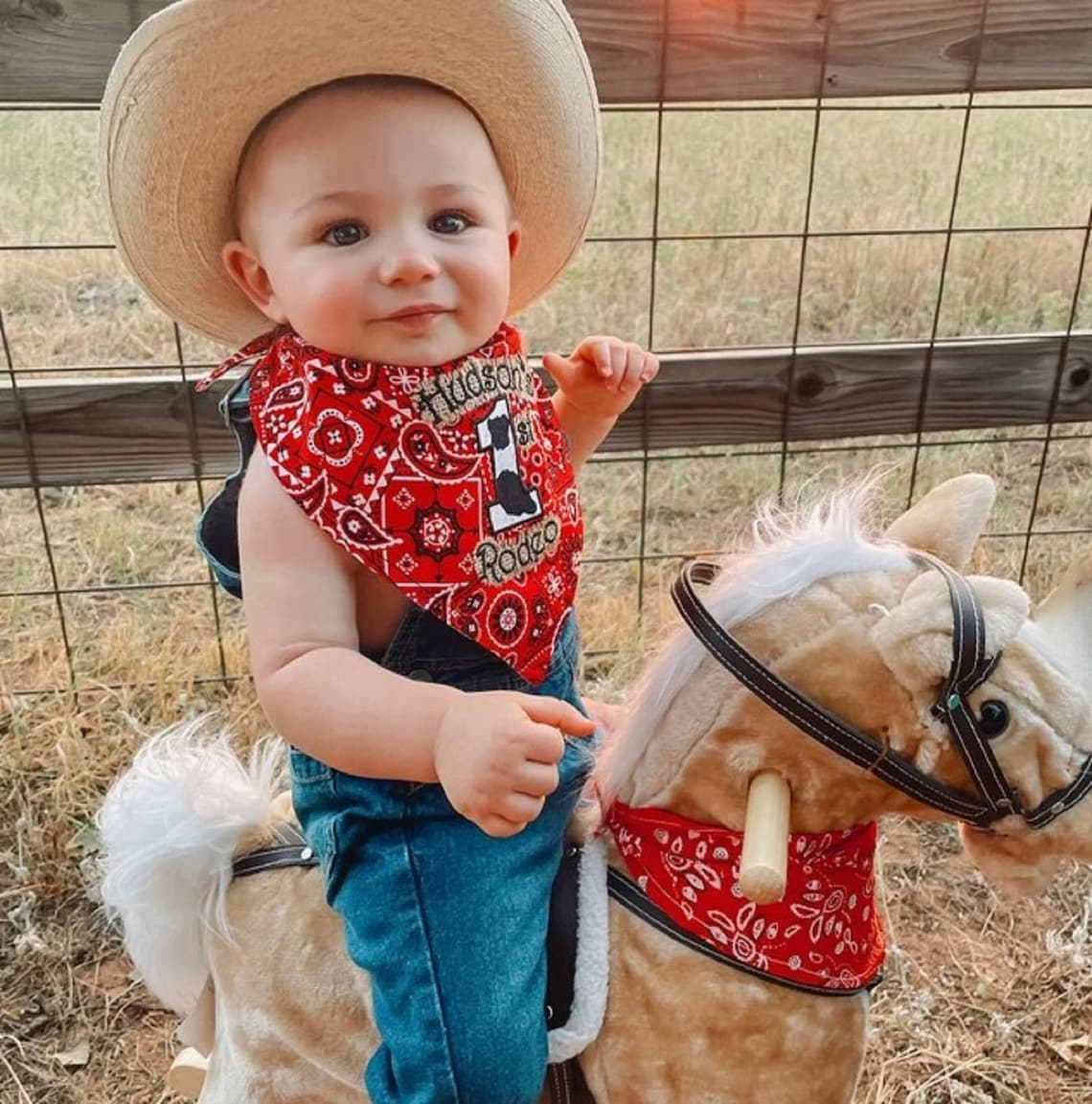 Personalized Cowboy 1st Birthday Bib: Brown Rodeo Bandana - Etsy