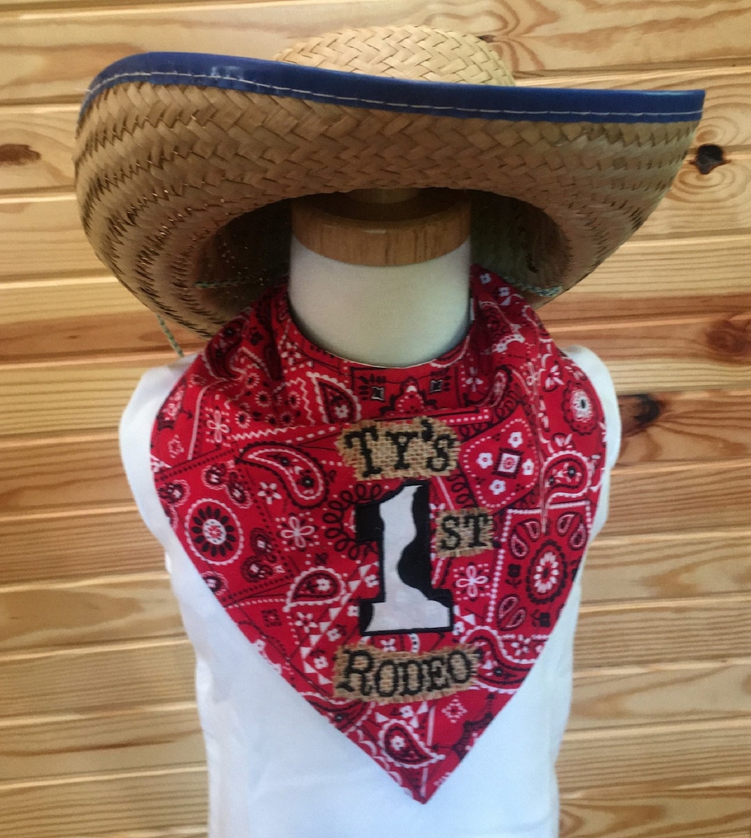 Personalized Cowboy/rodeo Bandana 1ST Bib/double-sided Bandana Bib ...