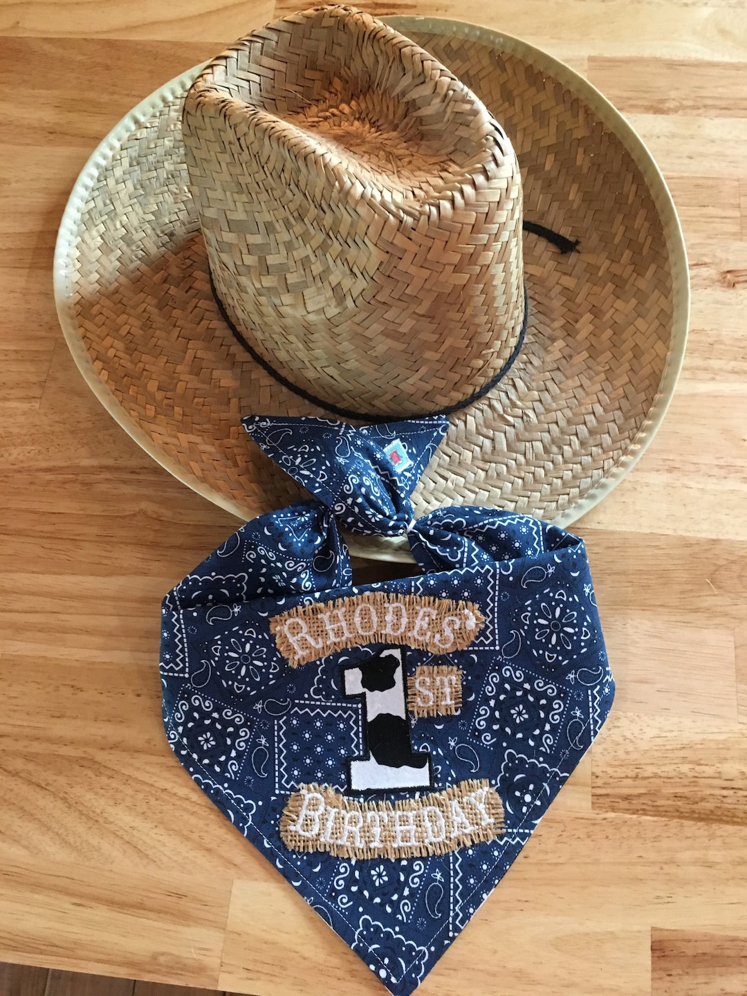 Personalized Cowboy/rodeo Bandana 1ST Bib/double-sided Bandana Bib ...