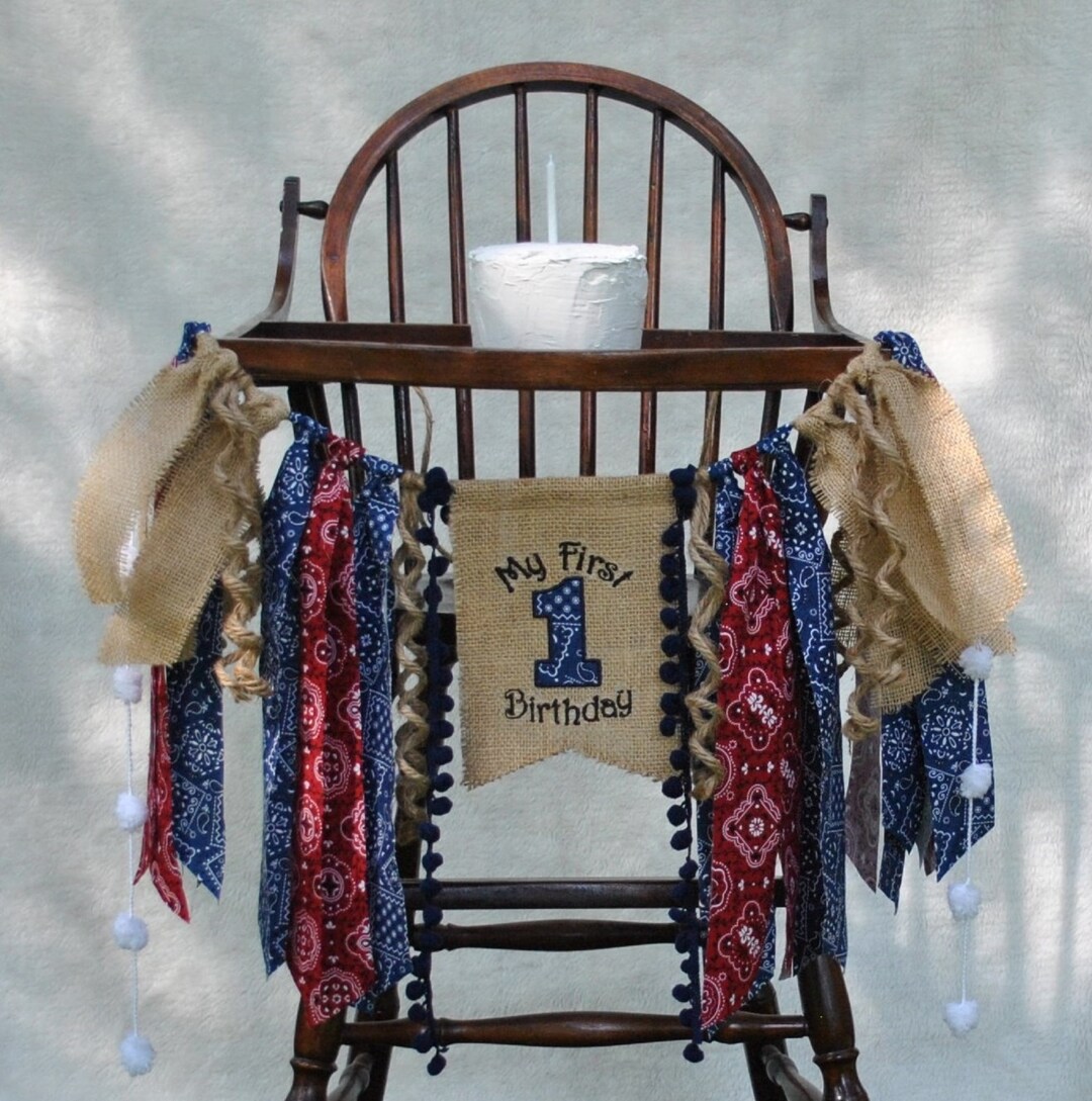 MY FIRST BIRTHDAY Cowboy/rodeo Banner-high Chair Birthday/rodeo Banner ...
