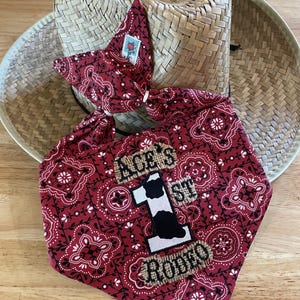 Personalized Cowboy/rodeo Bandana 1ST Bib/double-sided Bandana Bib ...