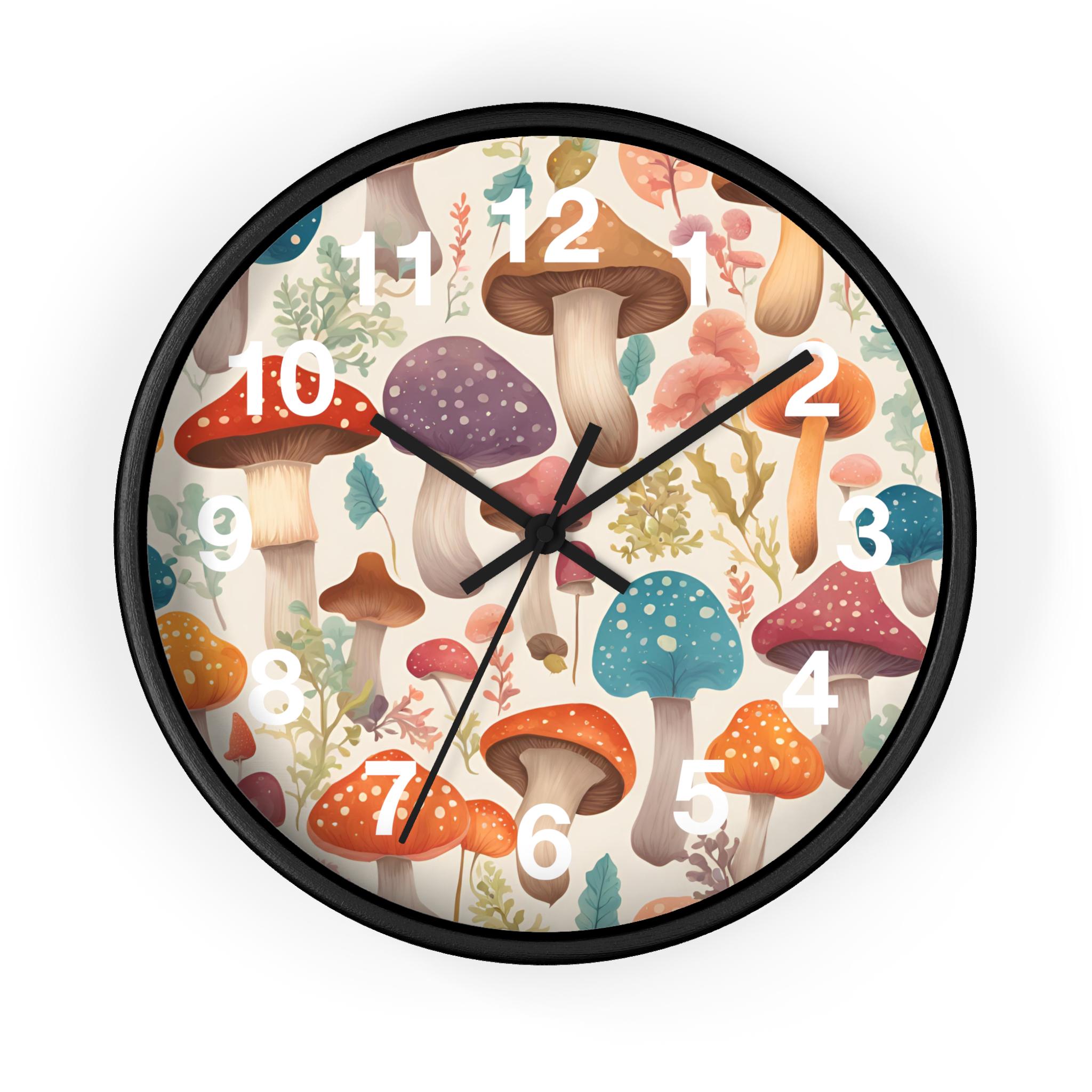 Mushroom Wall Clock, Unique Whimsical Fungi Decor, Cottagecore Kitchen ...
