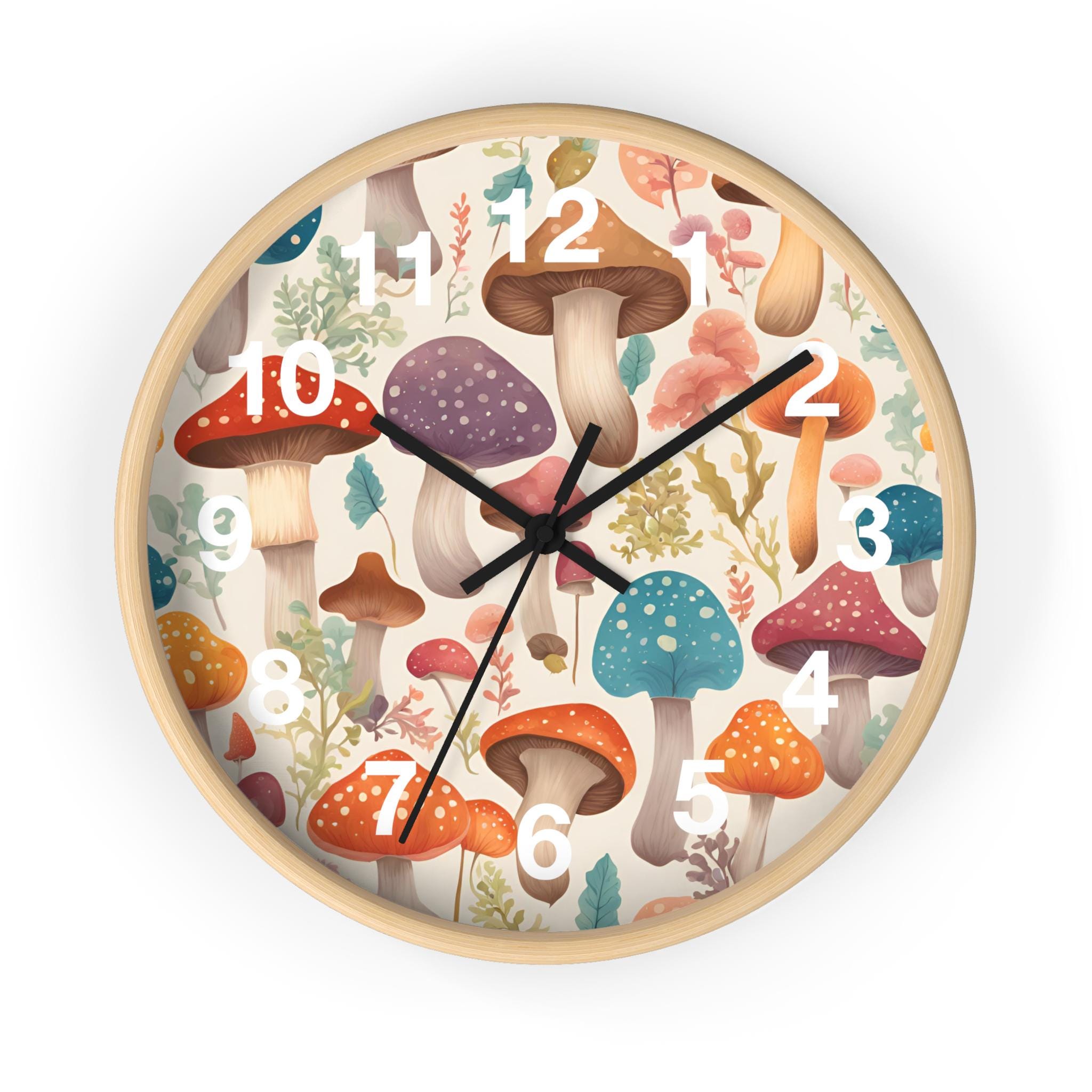 Mushroom Wall Clock, Unique Whimsical Fungi Decor, Cottagecore Kitchen ...