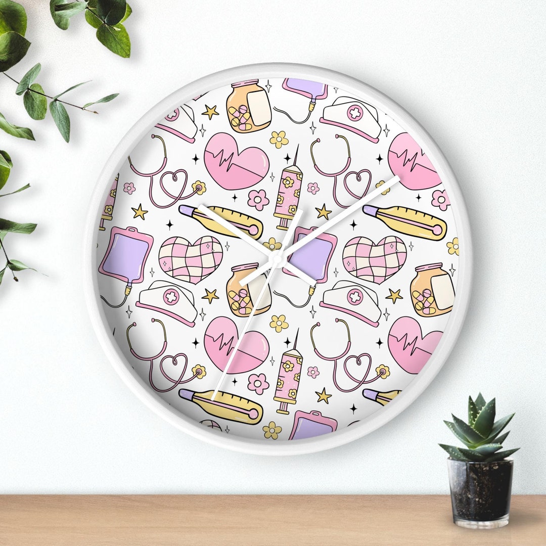 Retro Groovy Medical Office Decor, Office Wall Clock, Nurse Art ...