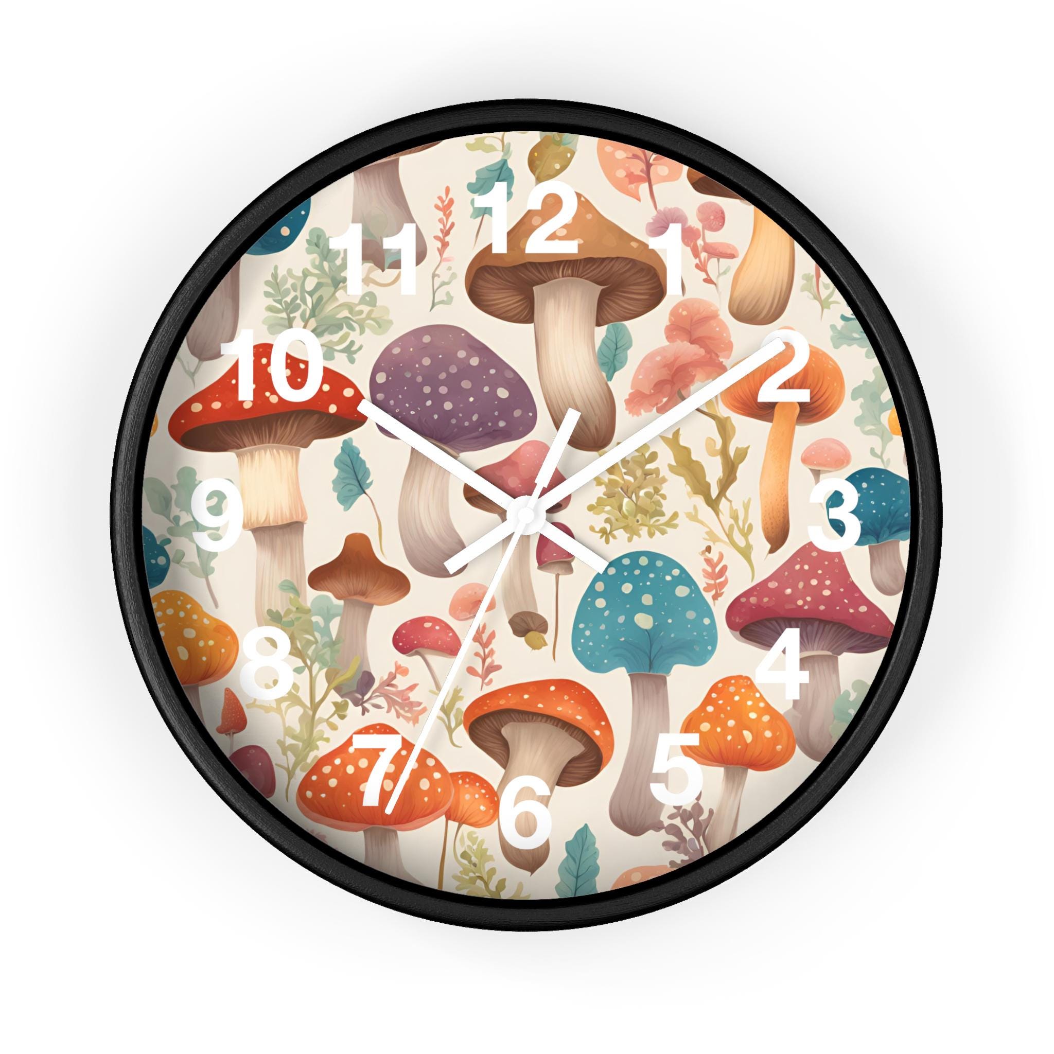 Mushroom Wall Clock, Unique Whimsical Fungi Decor, Cottagecore Kitchen ...