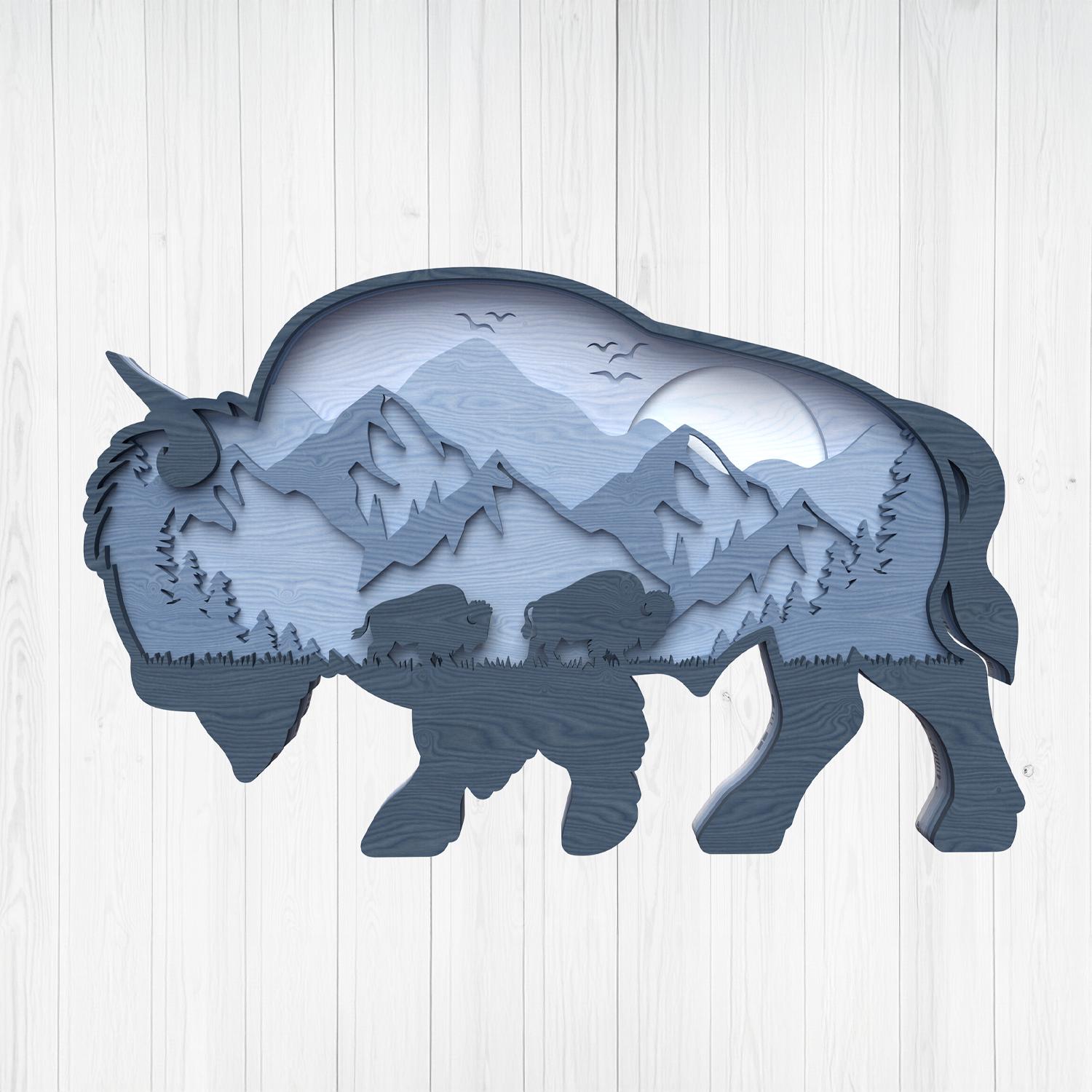 Layered Wild Animals Laser Cut File, 3D Wooden Art (svg, Pdf, Eps, Dxf ...