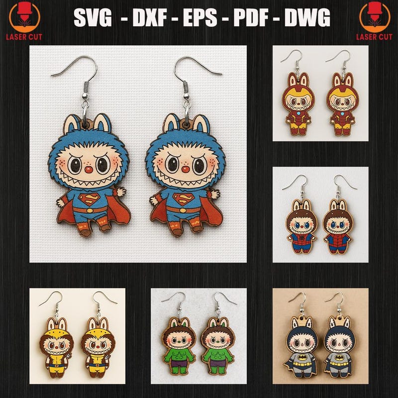 Superhero Earrings - Etsy