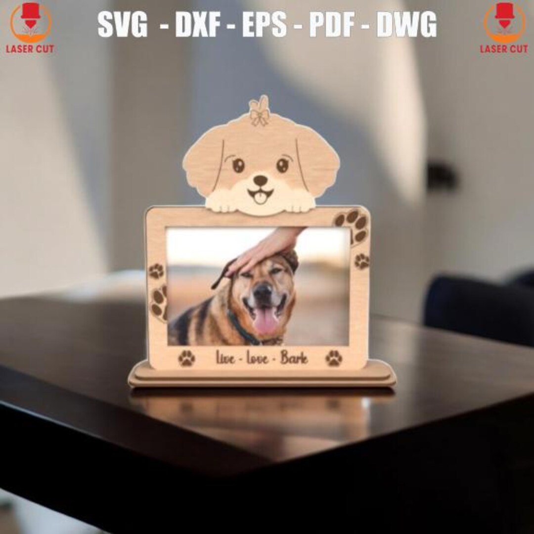 Cute Puppy Head Photo Frame Laser Cut, Dog House Photo Frame Laser Cut ...