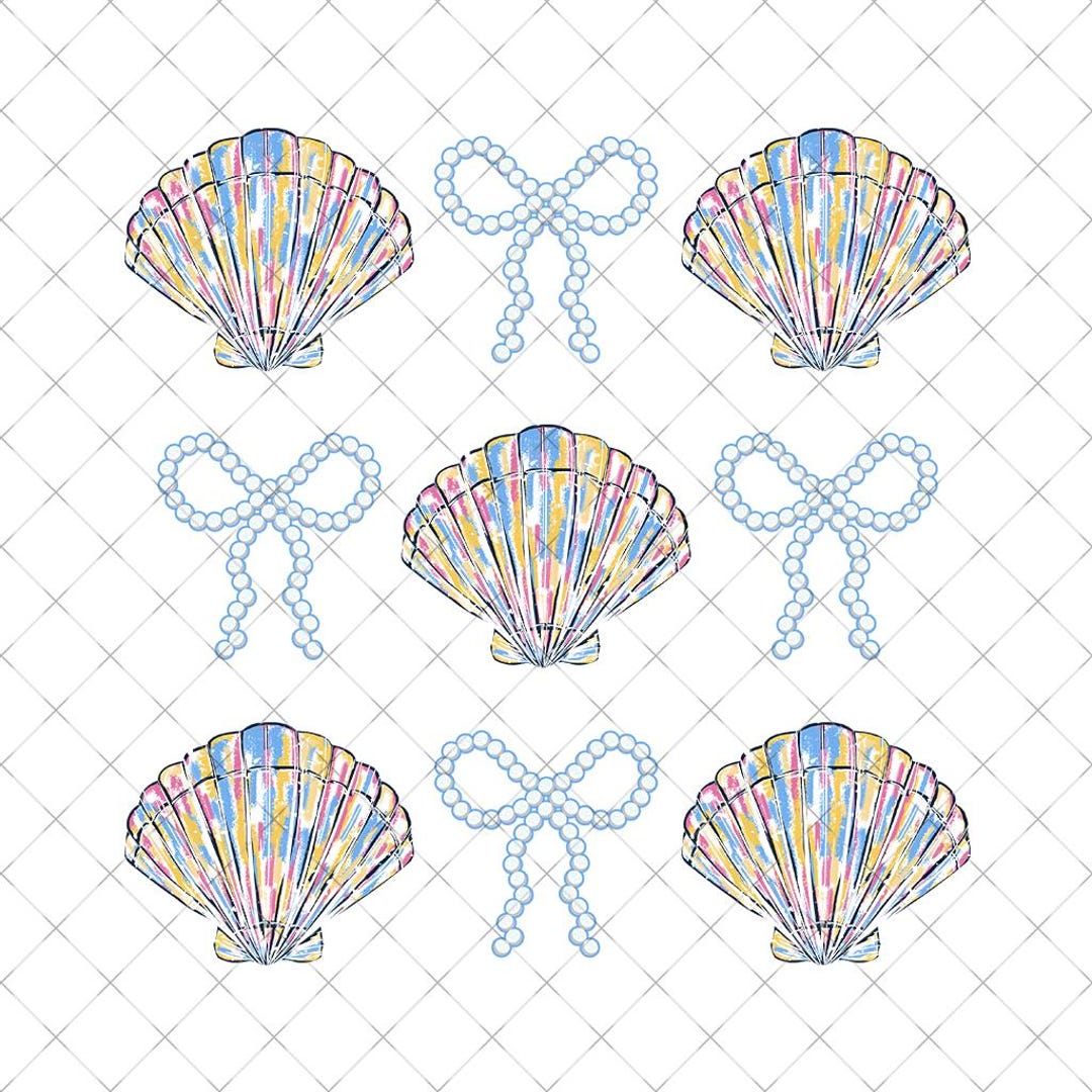 Coquette Seashell Png, Bow and Pearls, Girly Beach Png, Coastal, Preppy ...