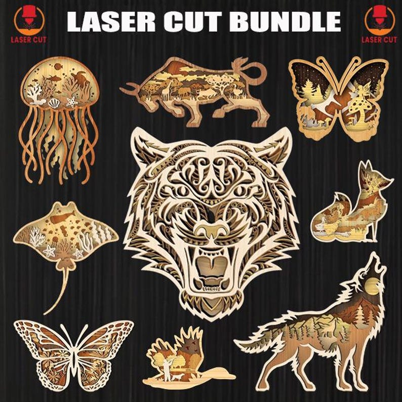 Wildlife Animal Laser Cut Bundle, Forest/ocean Animals Laser Cut ...
