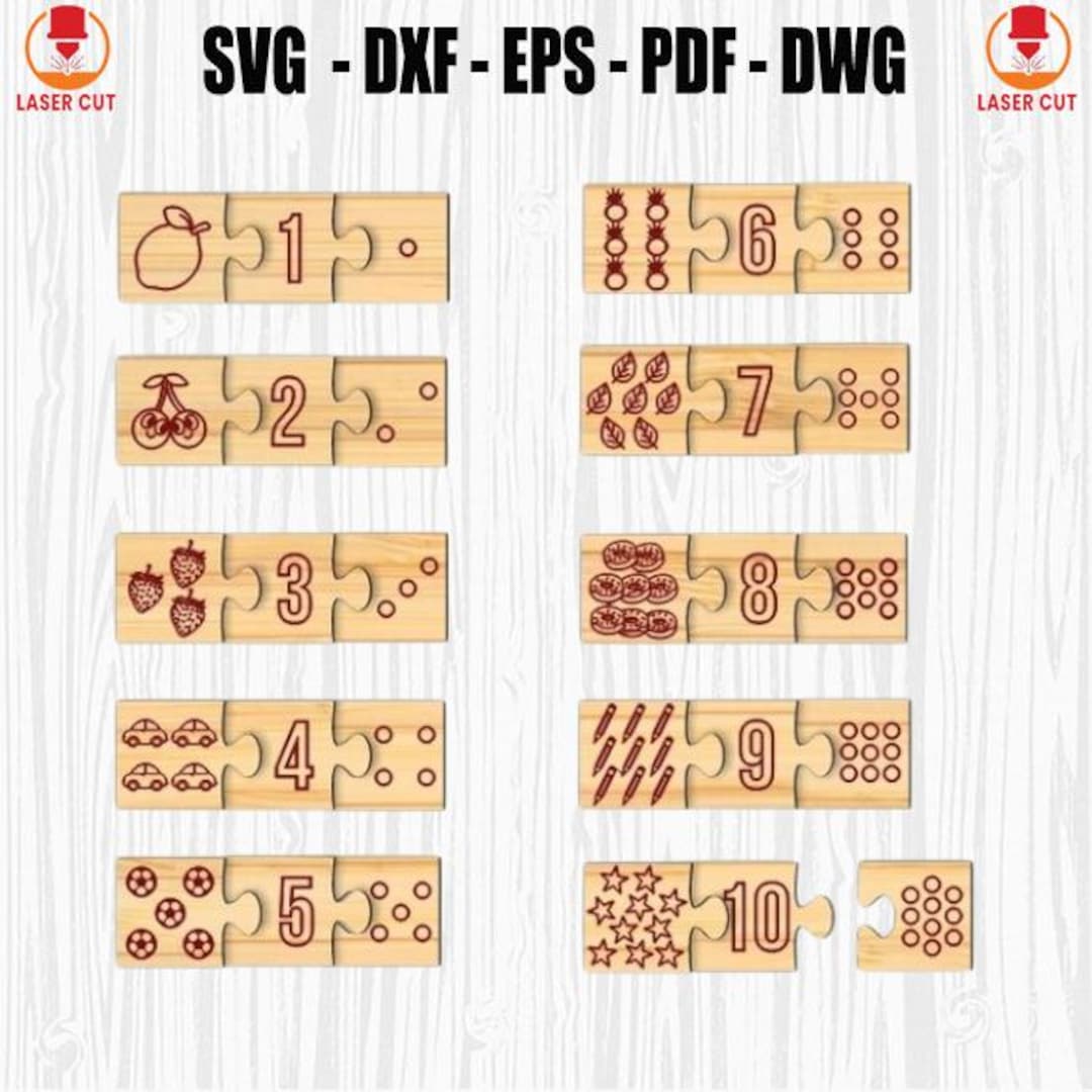 Learn to Count Number Puzzle Laser Cut, Montessori Number Puzzle for ...