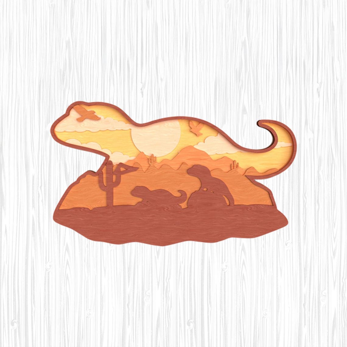 Desert Animal Layered Laser Cut Bundle, 3D Wooden Engraved Svg (digital ...
